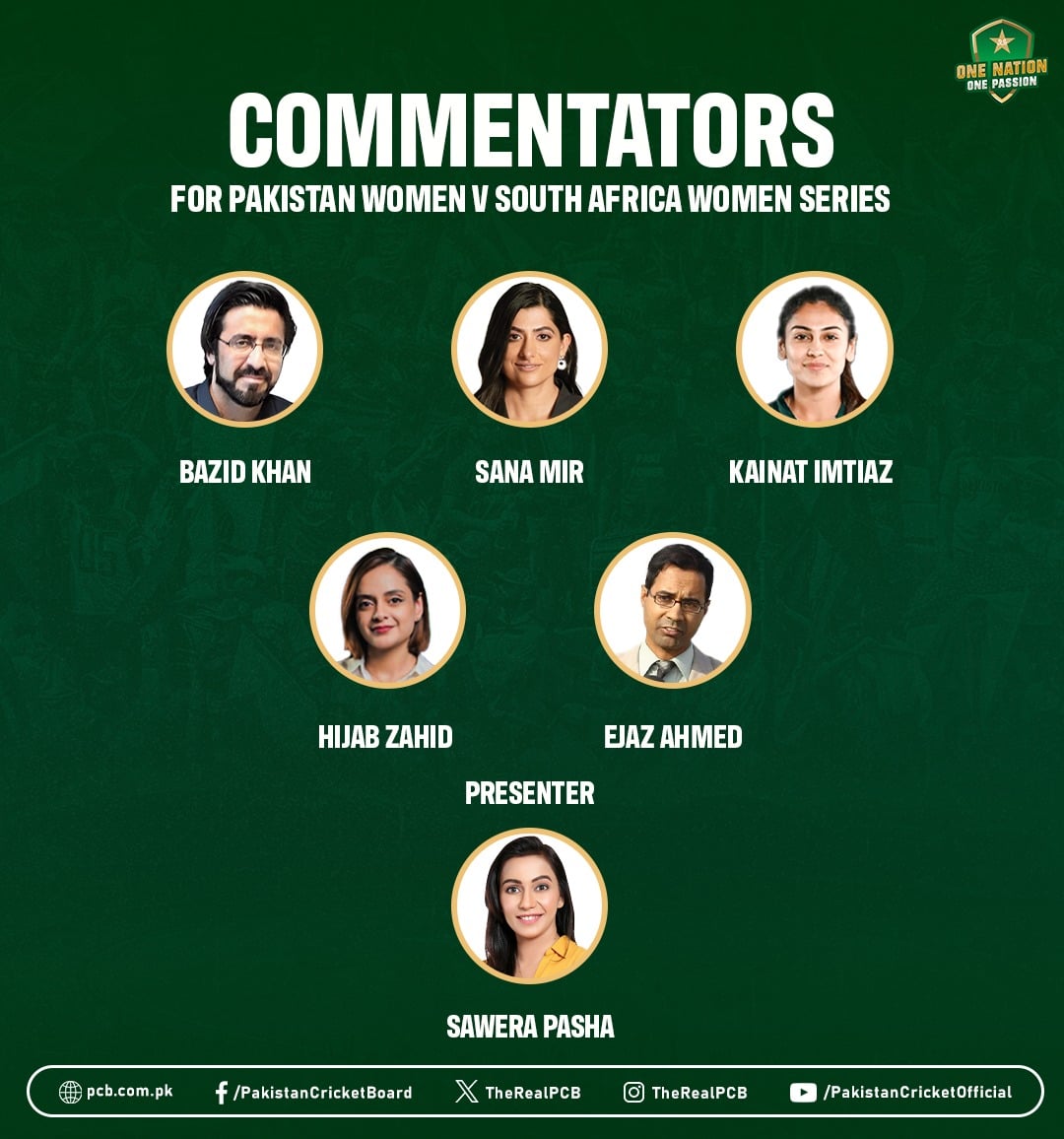 PCB confirms commentators for Pakistan v South Africa women series ...