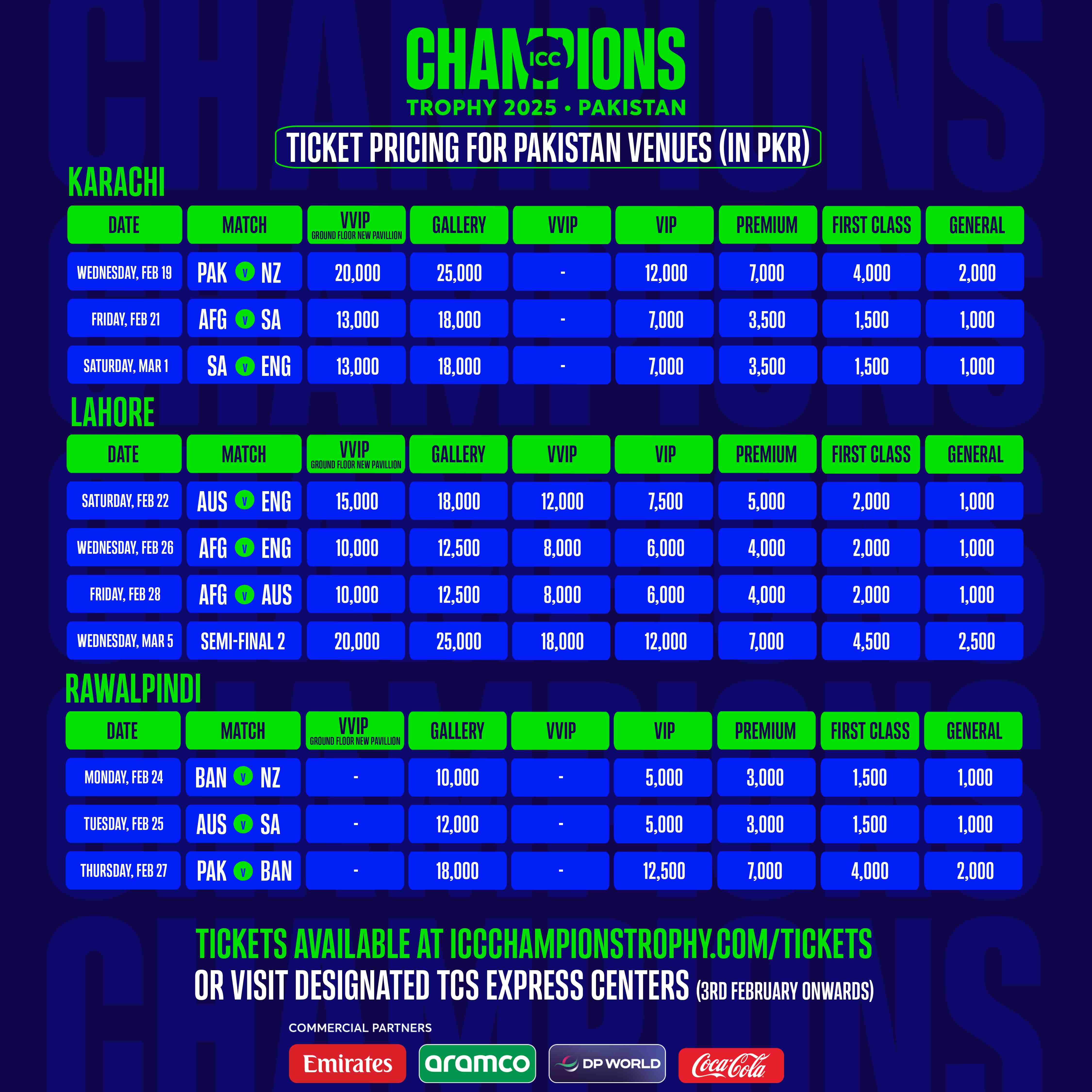 Physical tickets of ICC Men's Champions Trophy 2025 to go on sale from ...