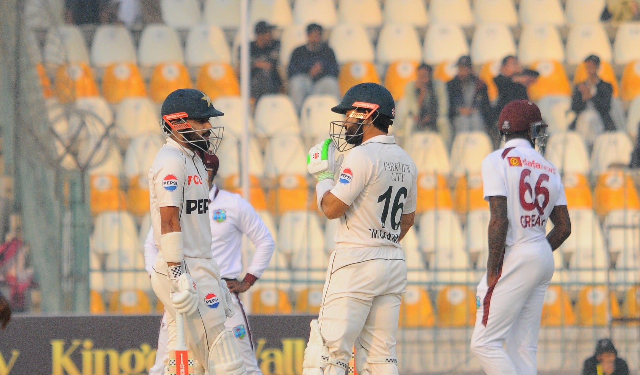 Rizwan, Saud hit half-centuries on shortened opening day | Press Release | PCB