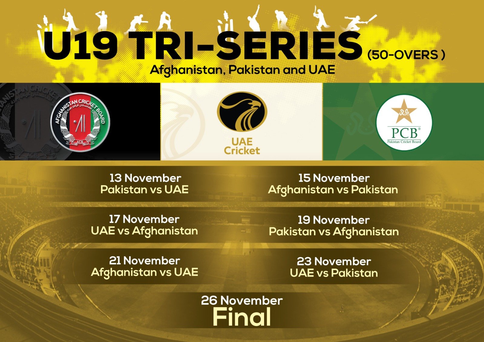 Pakistan U19 to take part in UAE tri-series | Press Release | PCB