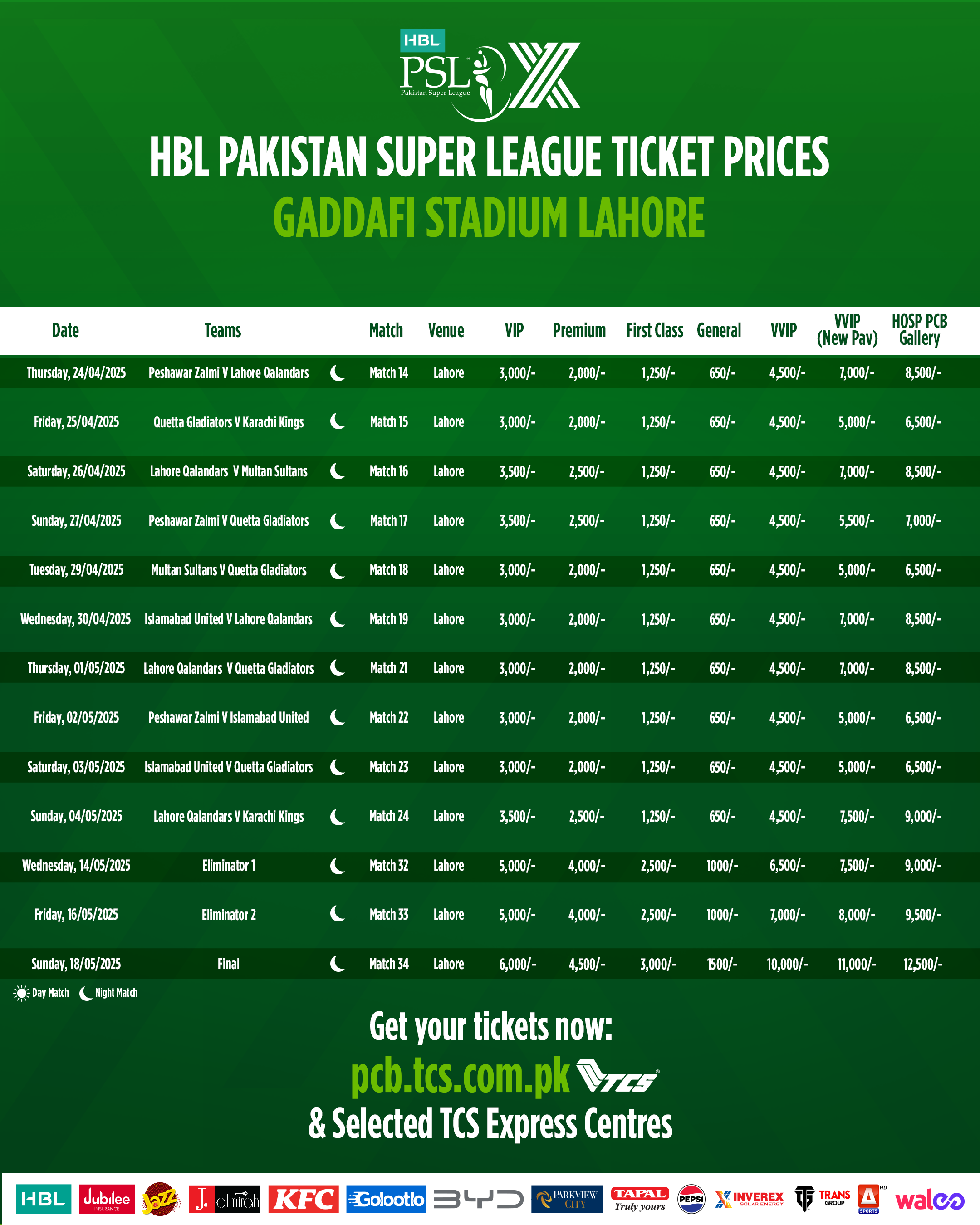 HBL PSL X tickets to go on sale from 3 April | Press Release | PCB