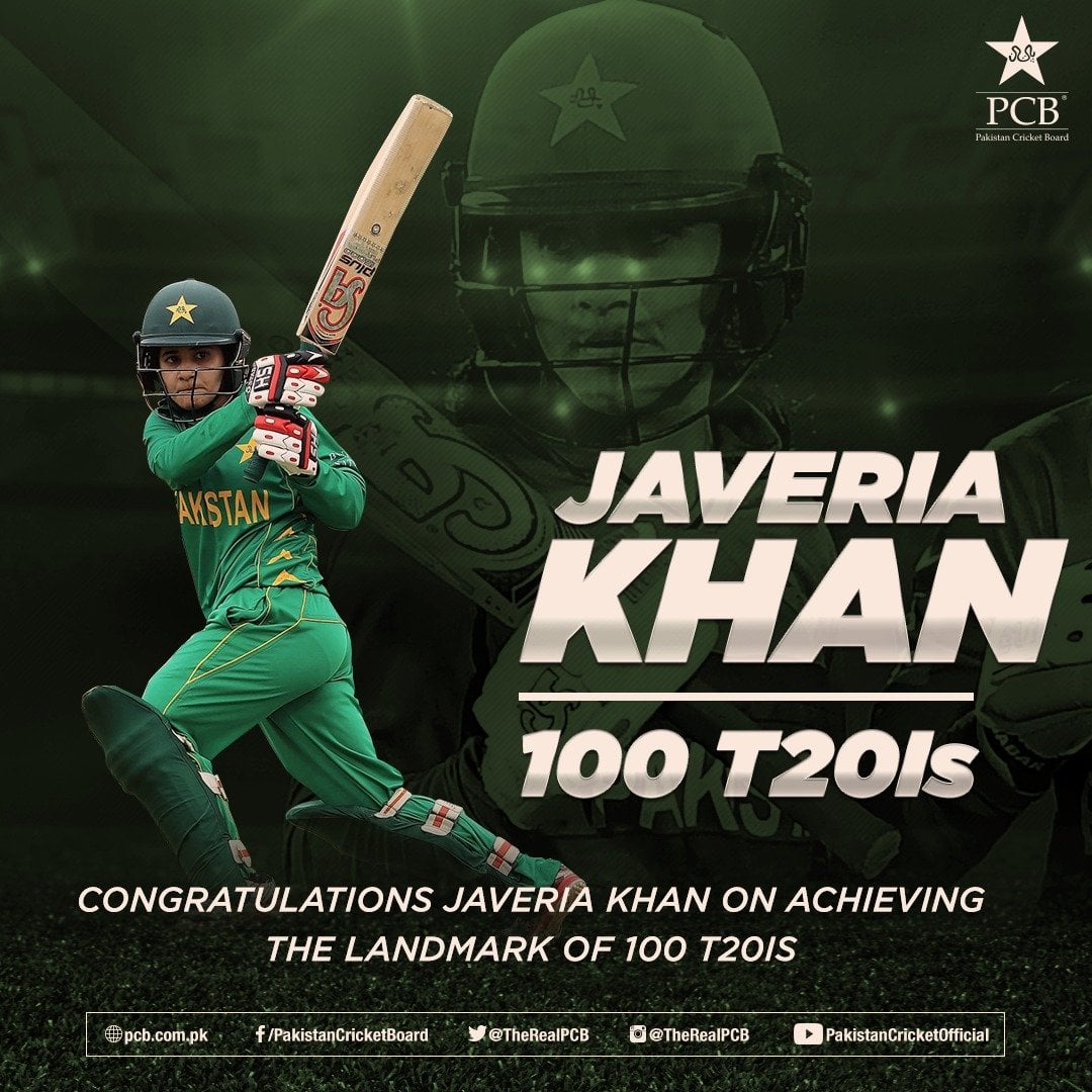 Javeria Khan becomes fourth Pakistan woman cricketer with 100 T20Is ...