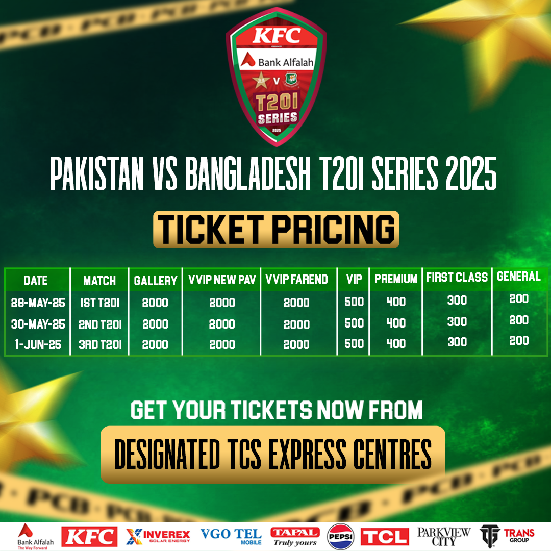 PCB announces affordable ticket prices for Pakistan v Bangladesh series ...